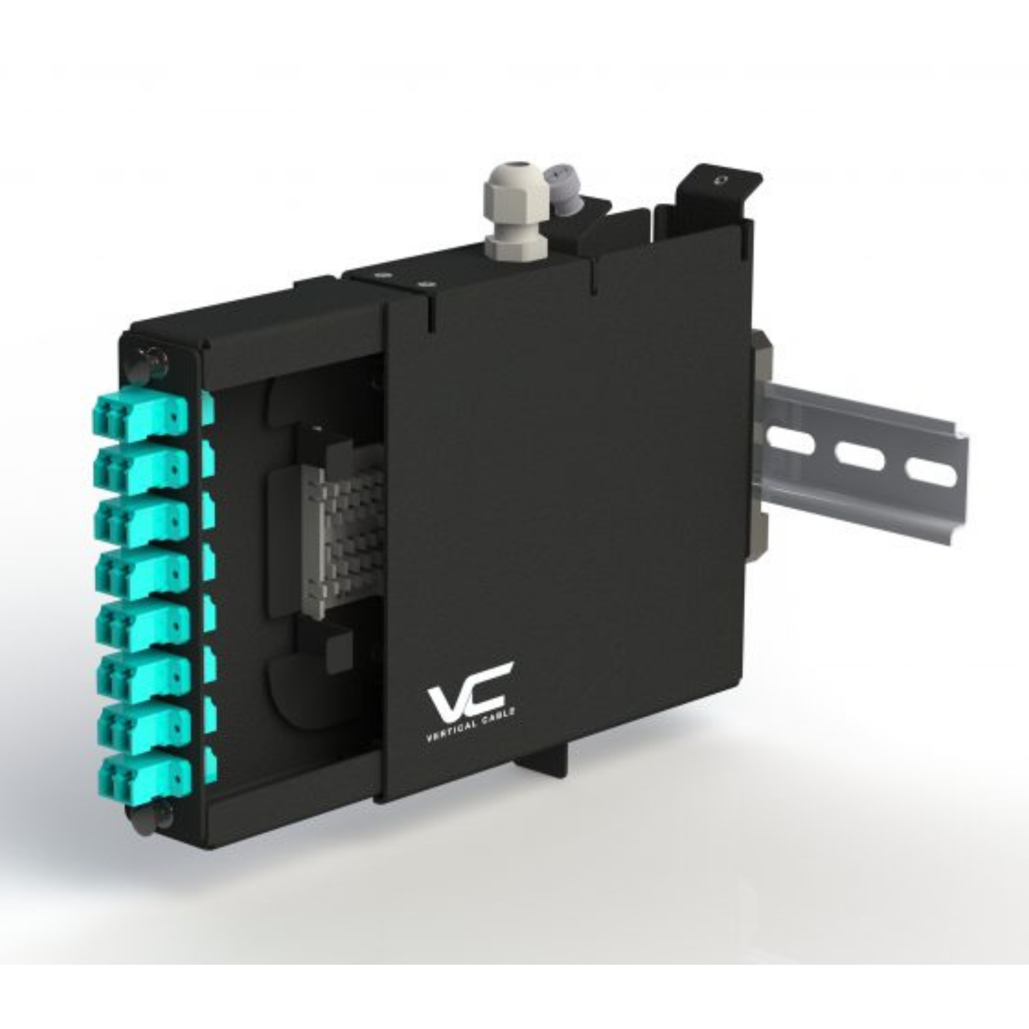 DIN-Rail Modular LGX Optic Fiber Cassette. Mountable universal cassett
