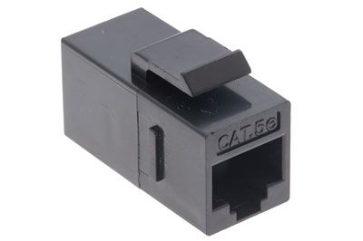 Cat5e Feedthrough Coupler Keystone Insert; Black